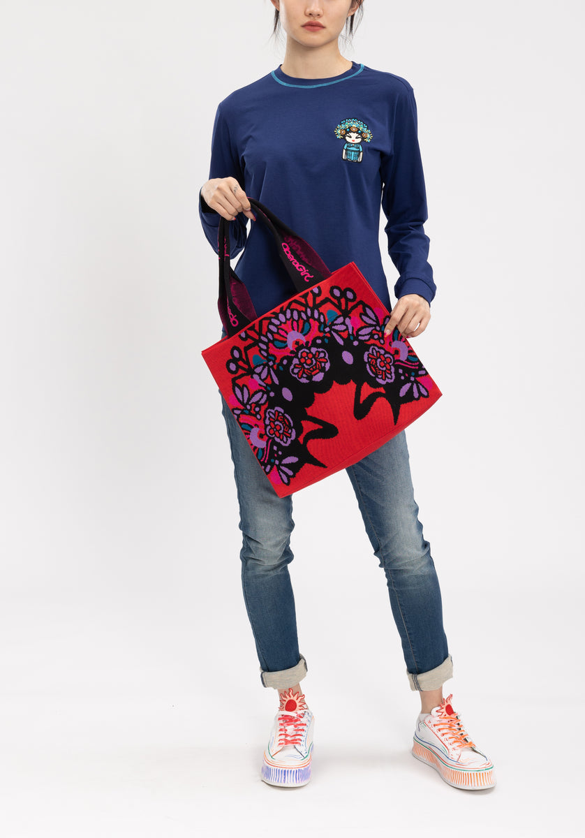 OG JACQ KNIT TOTE BAG Red – Opera Girl
